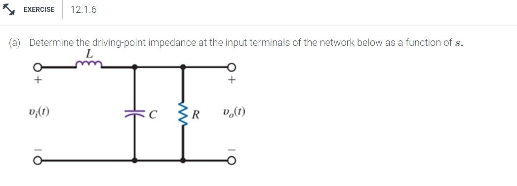 Solved A Determine The Driving Point Impedance At The Input