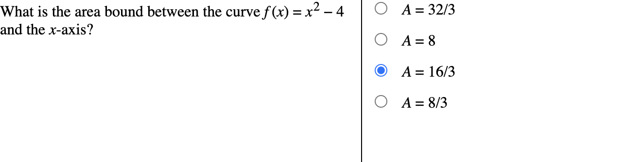 Solved What is the area bound between the curve f (x) = x ^2 | Chegg.com