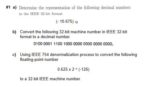 Solved \#1 a) Determine the representation of the following | Chegg.com