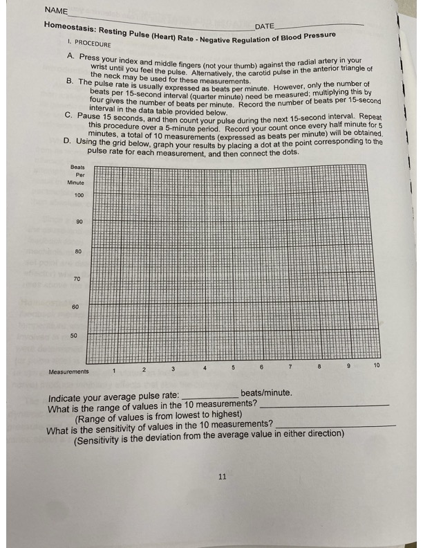 Solved homeostasis: resting pulse rate - negative regulation | Chegg.com