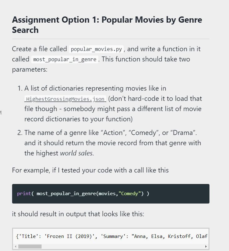 Solved called most_popular_in_genre. This function should | Chegg.com