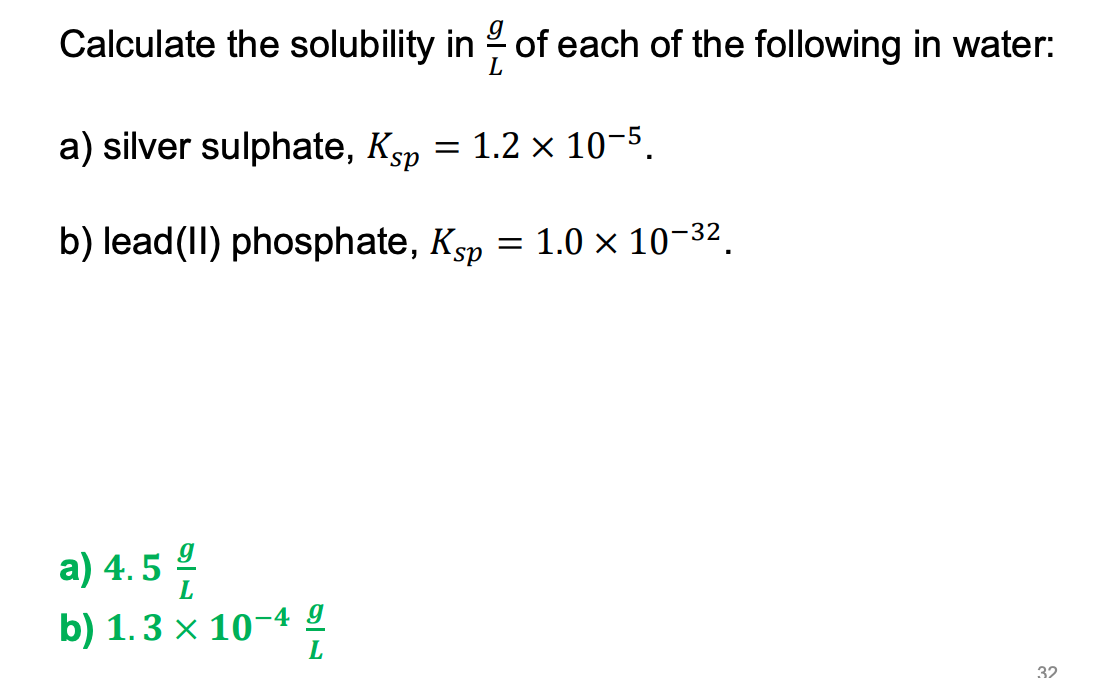 Solved Calculate the solubility in of each of the following | Chegg.com