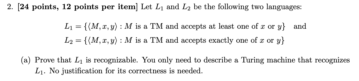 Solved Let L1 ﻿and L2 ﻿be the following two languages: ﻿is a | Chegg.com
