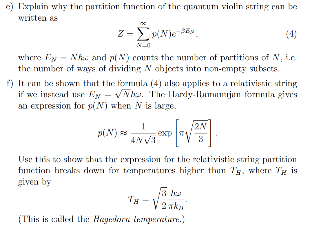 Solved e) Explain why the partition function of the quantum | Chegg.com