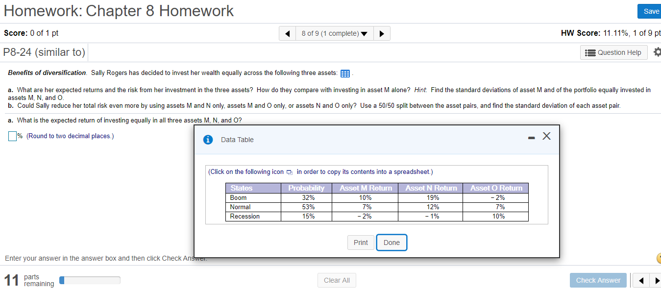 Solved Homework: Chapter 8 Homework Save Score: 0 of 1 pt 8 | Chegg.com