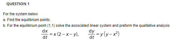 Solved QUESTION 1 For the system below a. Find the | Chegg.com
