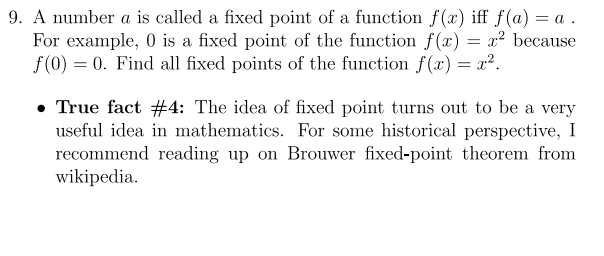 Solved 9. A number a is called a fixed point of a function | Chegg.com