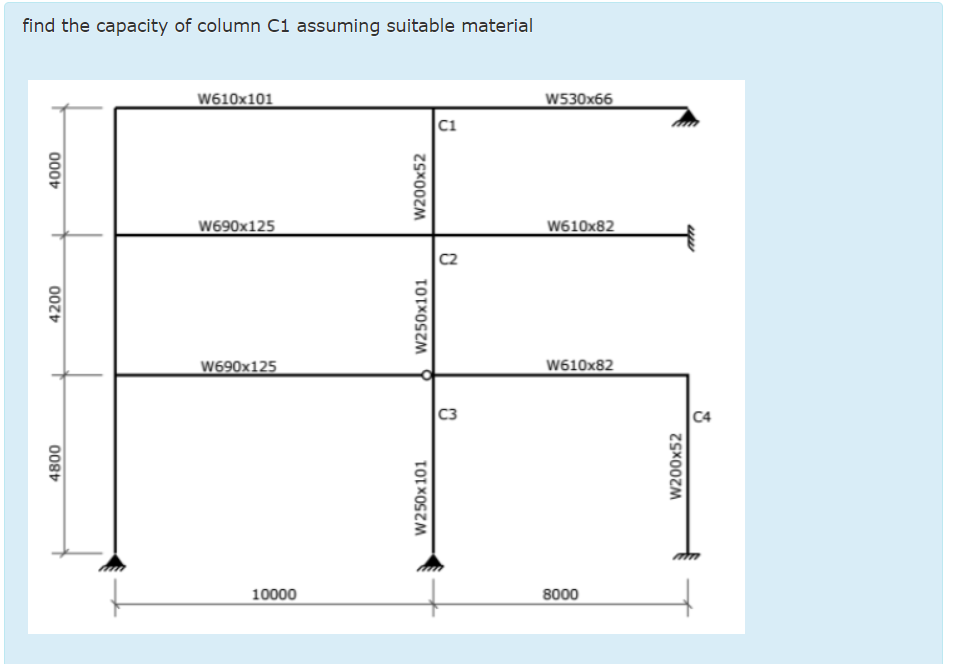 Solved find the capacity of column C1 ﻿assuming suitable | Chegg.com