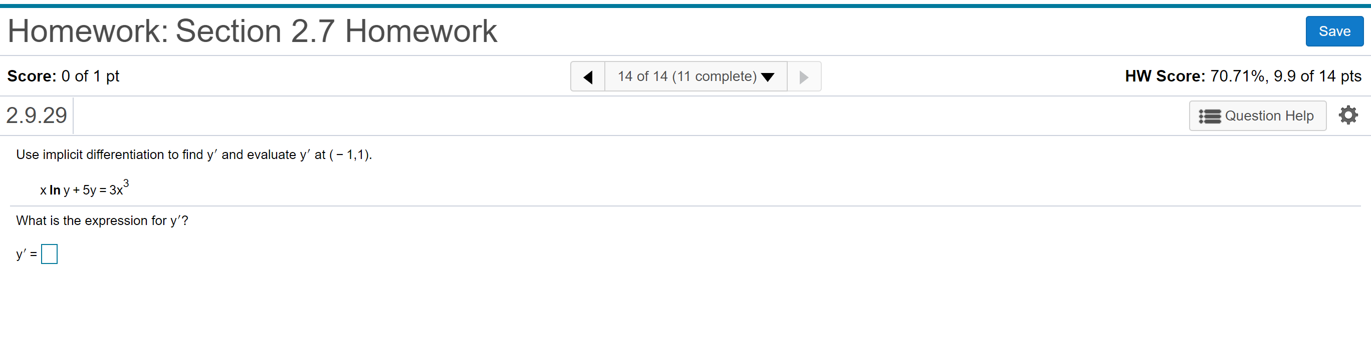 Solved Homework Section 2 7 Homework Save Score 0 Of 1 Pt
