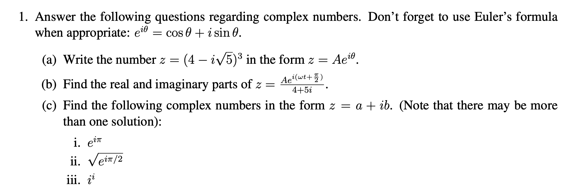 Solved 1. Answer the following questions regarding complex | Chegg.com