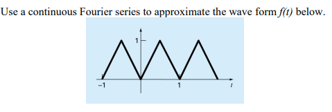 Solved Use a continuous Fourier series to approximate the | Chegg.com
