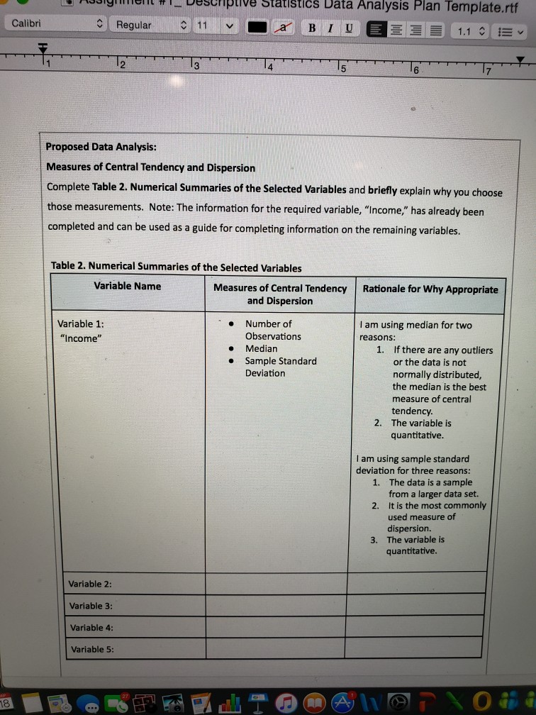 Assignment #1: Descriptive Statistics Data Analysis | Chegg.com
