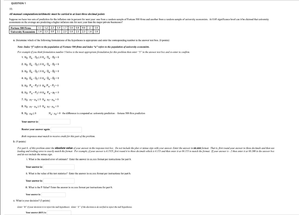 Solved QUESTION 1 מר All manual computations arithmetic must | Chegg.com