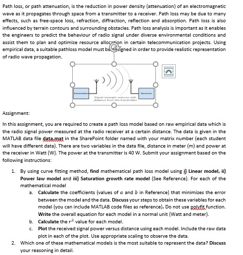 Path loss, or path attenuation, is the reduction in | Chegg.com