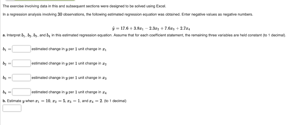 Solved The Estimated Regression Equation For A Model