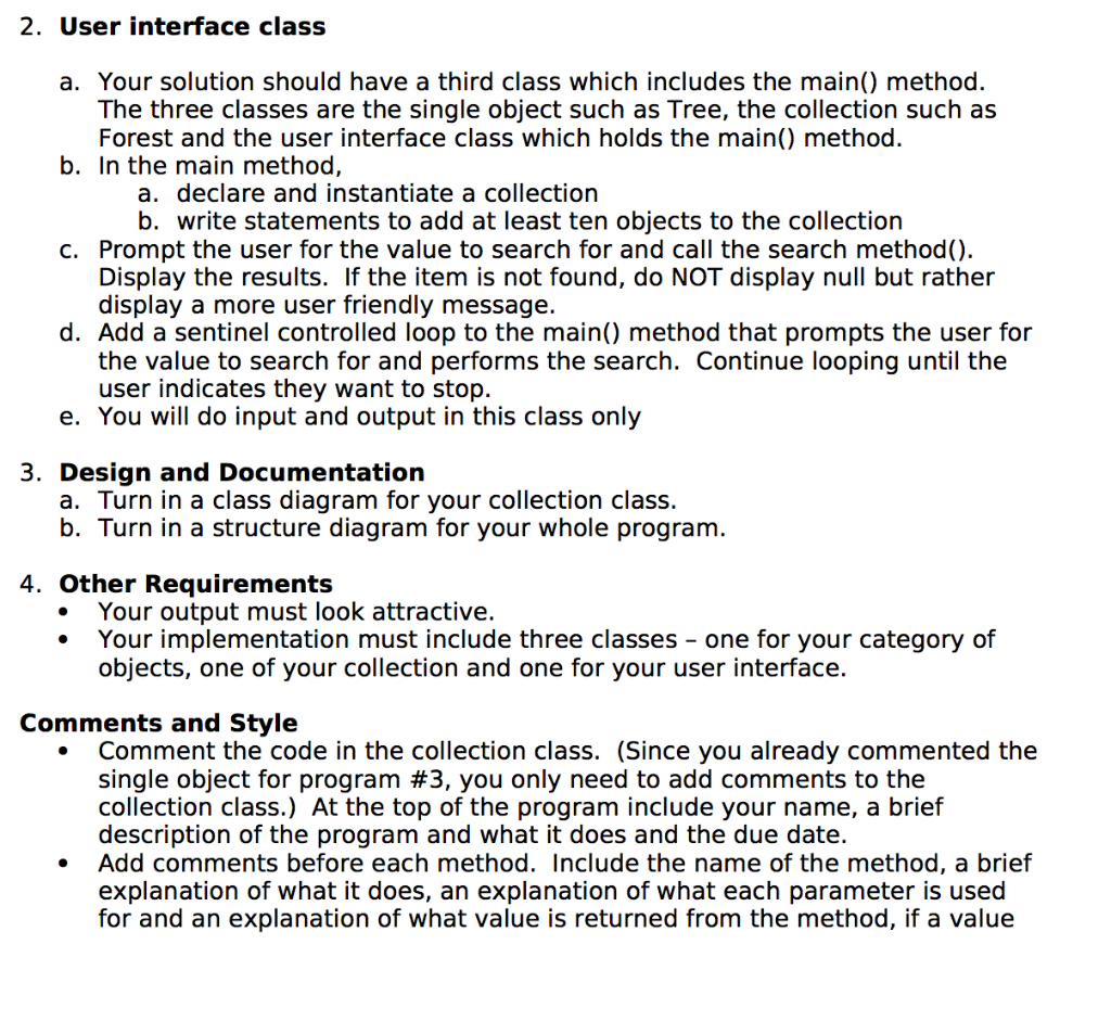 Solved 1. Collection Class a. Create a collection of | Chegg.com