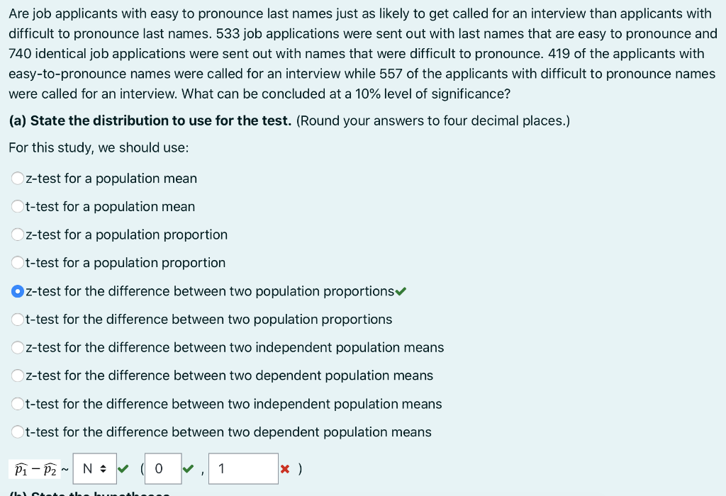 Solved Are job applicants with easy to pronounce last names | Chegg.com