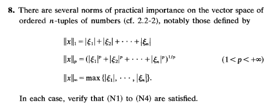 Solved 8. Show that the norms 1. ll. and 11. llz in Prob. 8, | Chegg.com