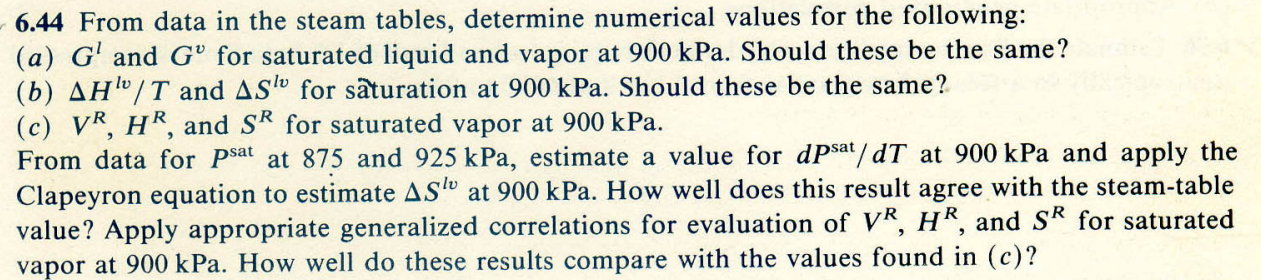 Solved From data in the steam tables, determine numerical | Chegg.com