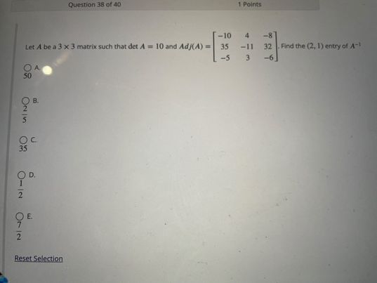 Solved Let A be a 3×3 matrix such that detA=10 and | Chegg.com