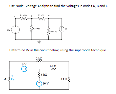 Solved Use Node -Voltage Analysis to find the voltages in | Chegg.com