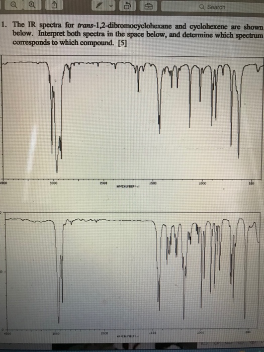 Solved Q Search 1. The IR spectra for | Chegg.com