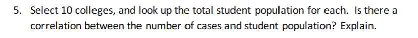 5. Select 10 colleges, and look up the total student | Chegg.com