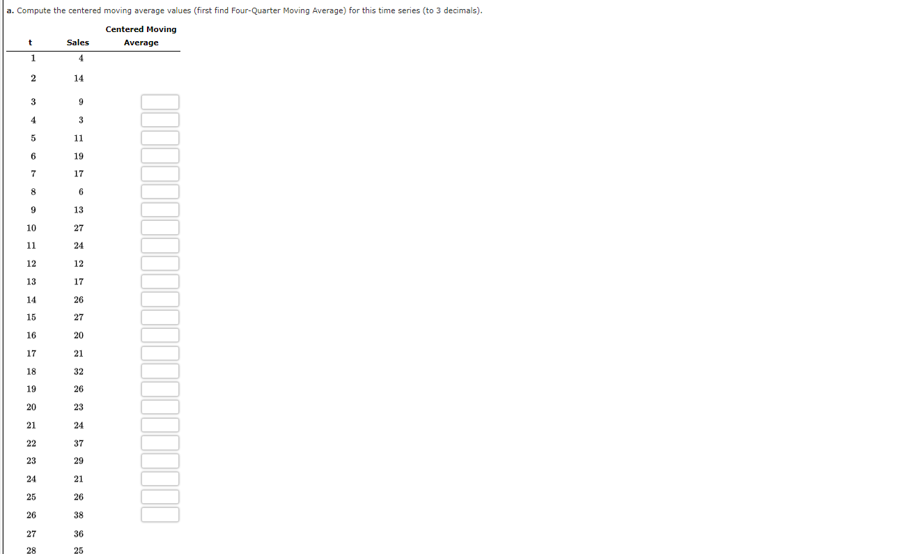 Solved Year 1234567 Quarter 1 4111317212426 Quarter 2 | Chegg.com