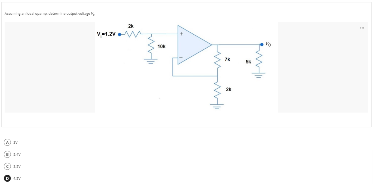 Solved Assuming an ideal opamp, determine output voltage V∘ | Chegg.com