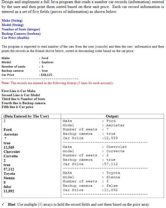 Solved Design and implement a full Java program that reads a | Chegg.com