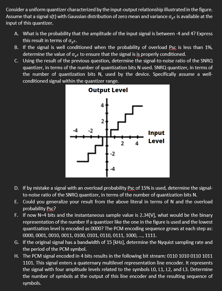 Solved Consider A Uniform Quantizer Characterized By The 