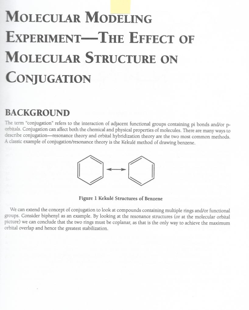 Solved MOLECULAR MODELING EXPERIMENT—THE EFFECT OF MOLECULAR | Chegg.com