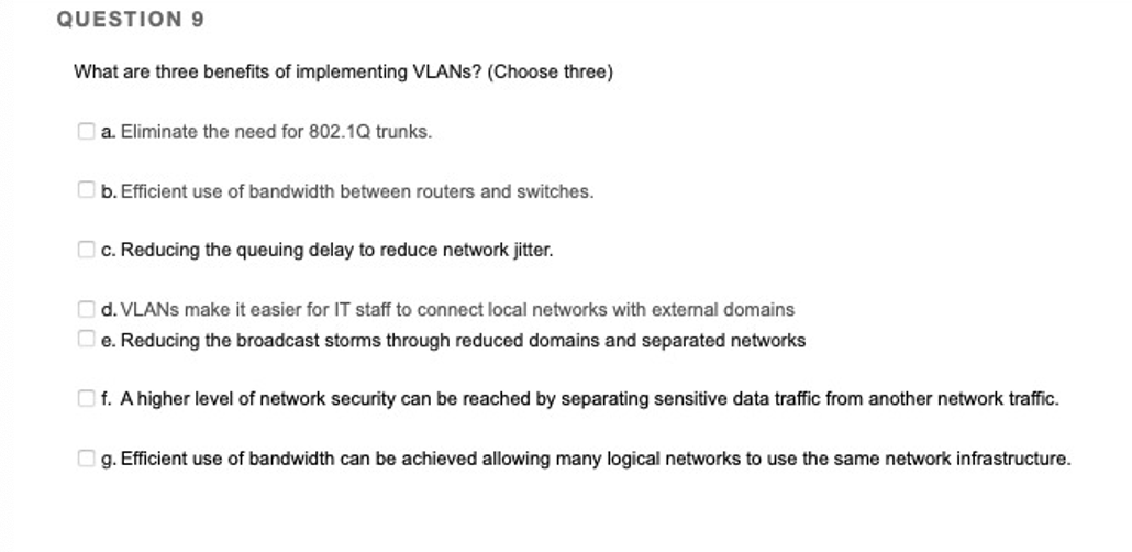 Solved Order the following networks in terms of their | Chegg.com