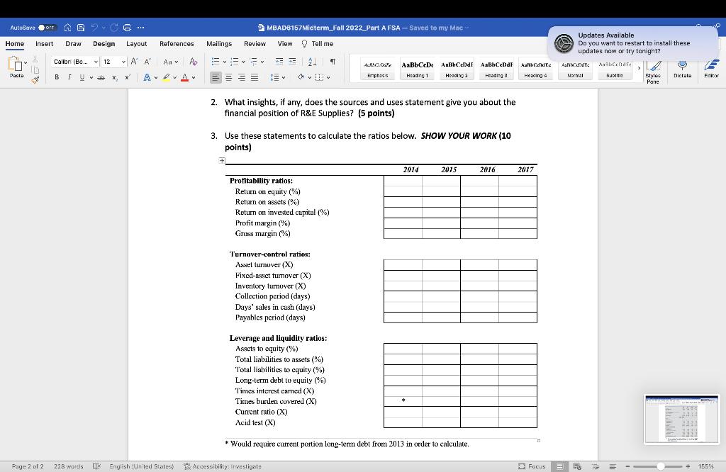 Use these statements to calculate the ratios below. | Chegg.com