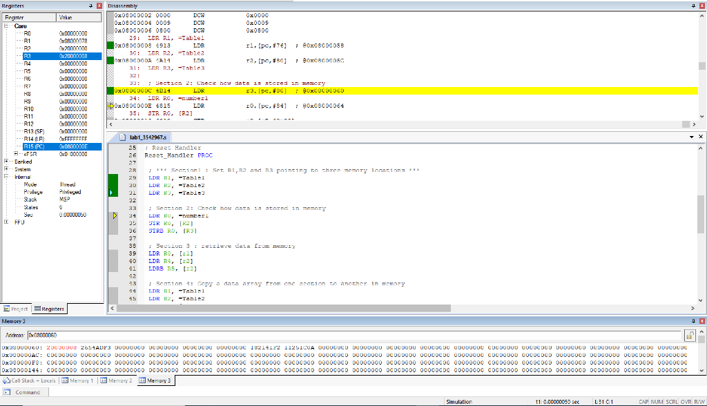 Solved Program: uVision V5 - Keil Question: For the code in | Chegg.com