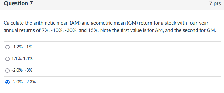 Solved Calculate the arithmetic mean (AM) and geometric mean | Chegg.com