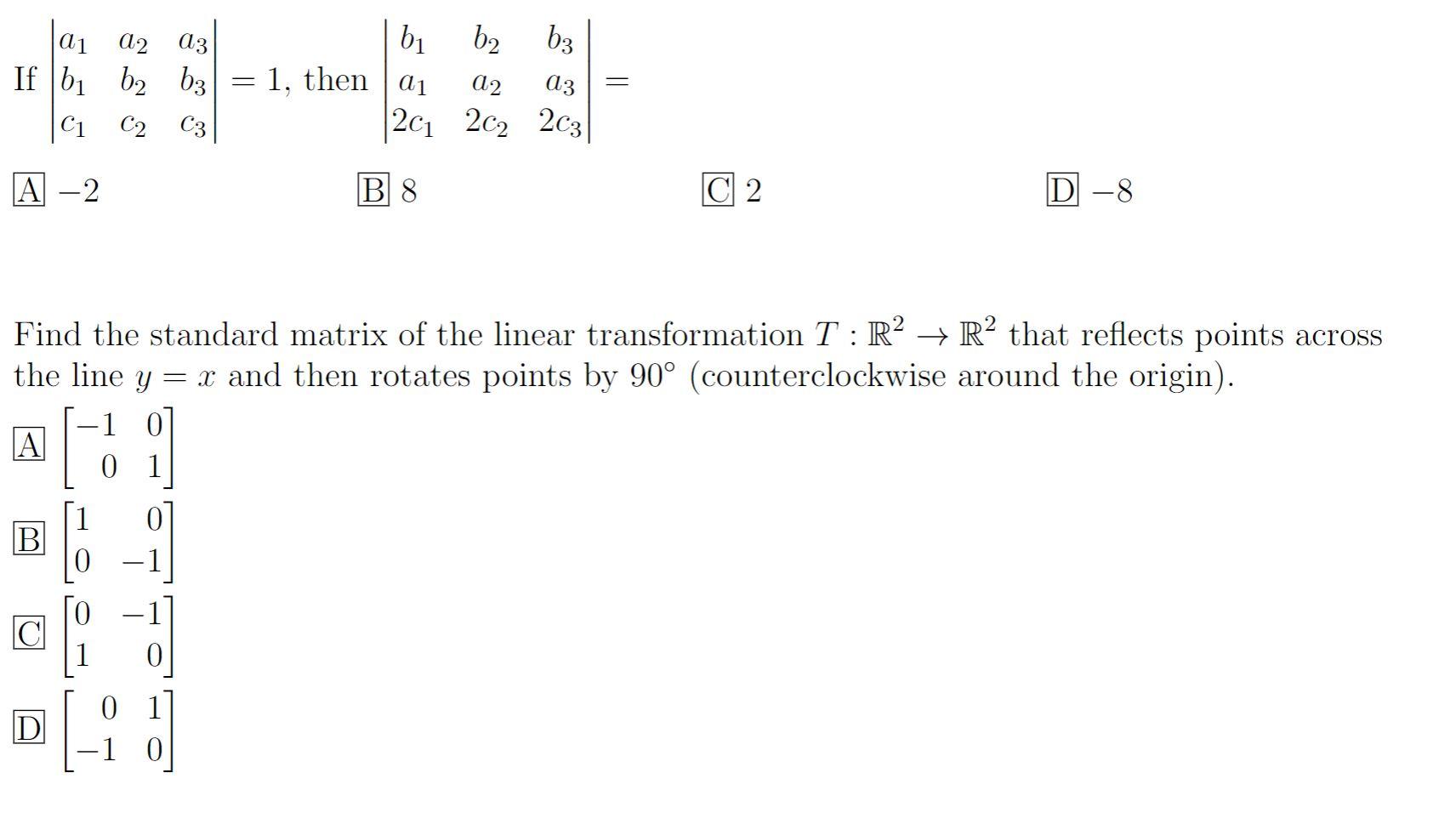 Solved If ∣∣a1b1c1a2b2c2a3b3c3∣∣=1, then | Chegg.com