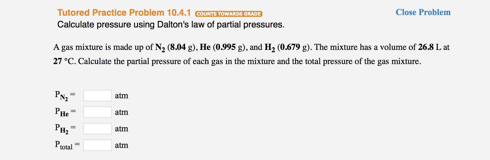 Solved Close Problem Tutored Practice Problem 10.4.1 COUNTS | Chegg.com