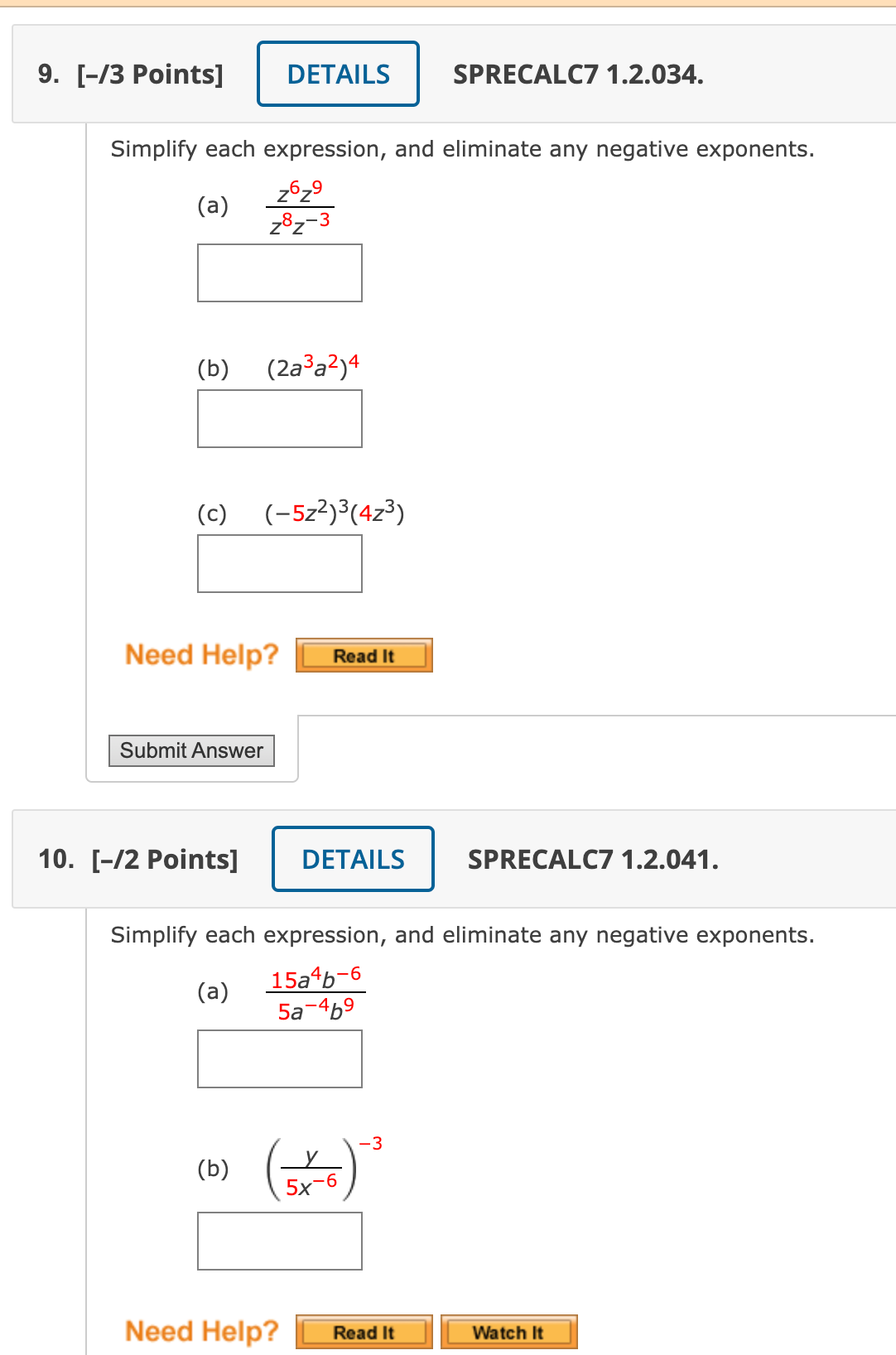 Solved Simplify each expression, and eliminate any negative | Chegg.com