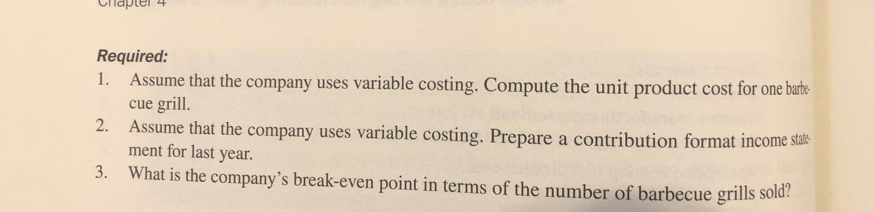 Solved LO4-2 EXERCISE 4-14 Variable Costing Unit Product | Chegg.com