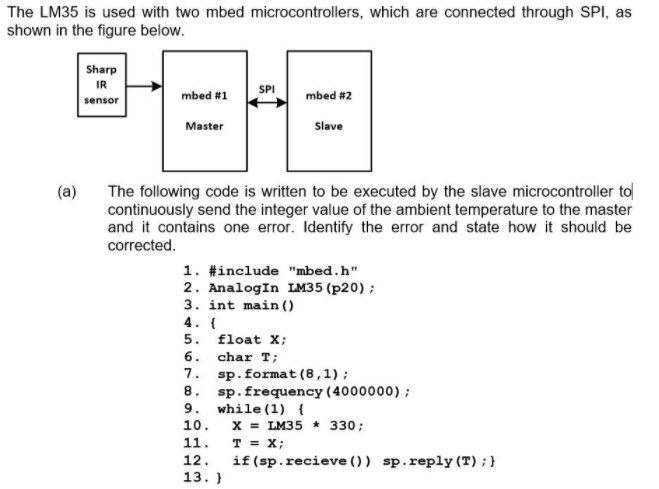 The LM35 is used with two mbed microcontrollers, | Chegg.com