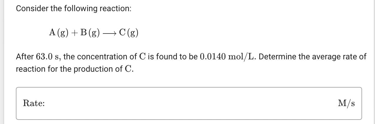 Solved Consider the following reaction: A(g)+B(g) C(g) After | Chegg.com