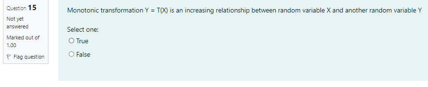 Solved Monotonic transformation Y = T(X) is an increasing | Chegg.com
