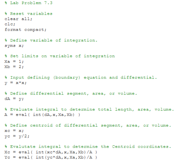 Solved \% Lab Problem /.3 \& Reset variables clear all; clc; | Chegg.com