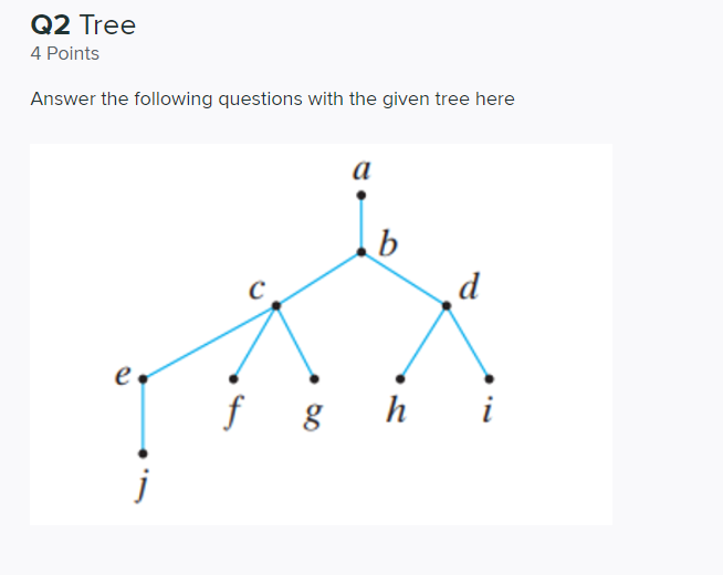 Solved Q2 Tree 4 Points Answer the following questions with | Chegg.com