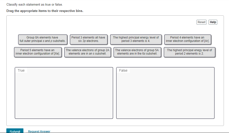 Solved Classify each statement as true or false Drag the | Chegg.com