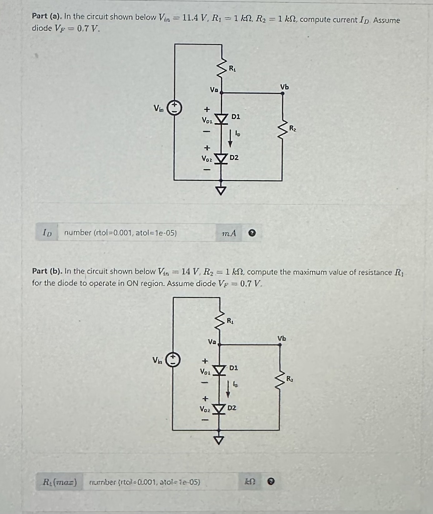 Solved Part (9). In the circuit shown below Vin=11.4 | Chegg.com