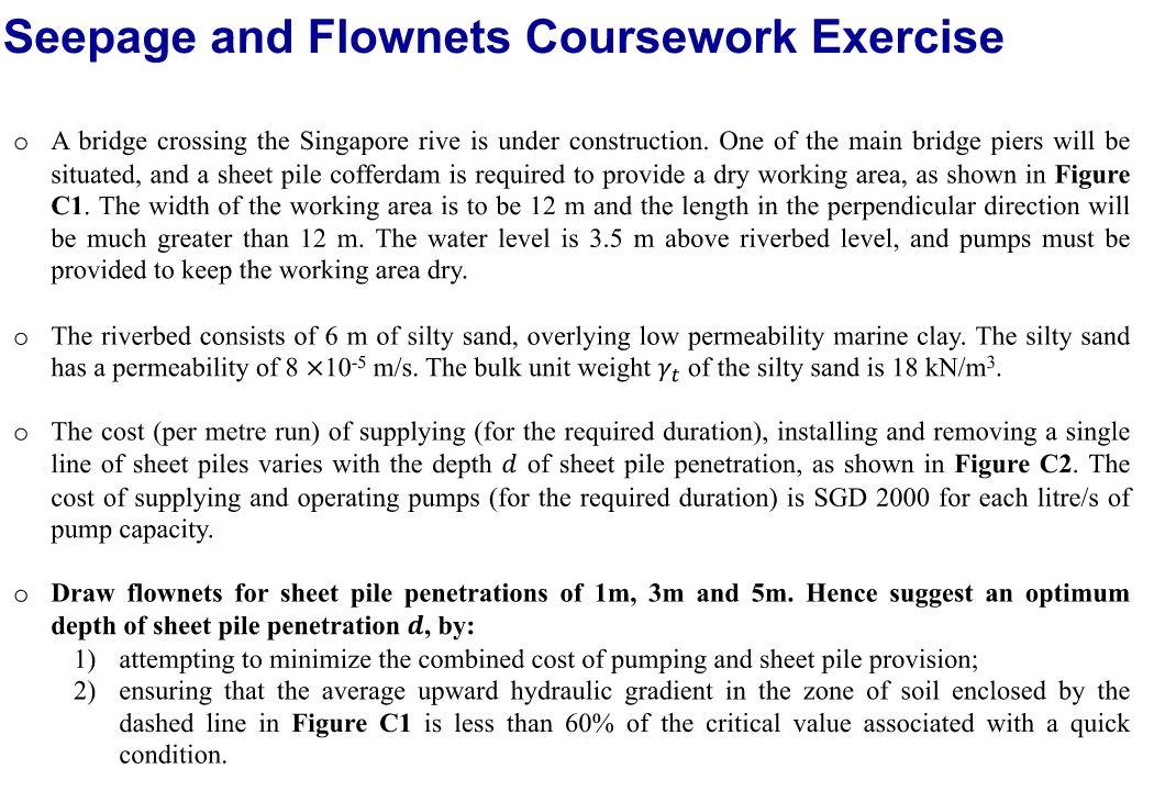 Solved Hi, How to calculate the seepage flow net? How to | Chegg.com