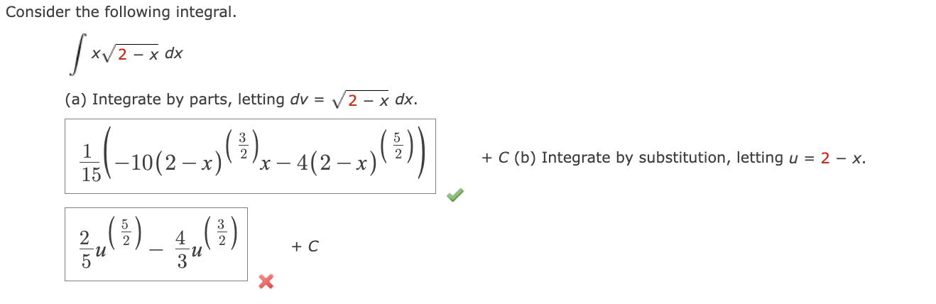 Solved Consider the following integral.∫﻿﻿x2-x2dx(a) | Chegg.com