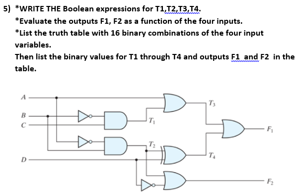 Solved 5) *WRITE THE Boolean expressions for 11,12,13,14. | Chegg.com
